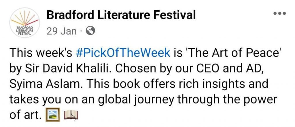 Bradford Literature Festival's Pick of the Week- The Art of Peace ...